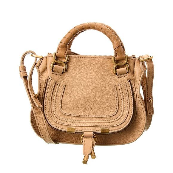 Chloé | Bags | Chlo Marcie Mini Double Carry Leather Shoulder Bag ...